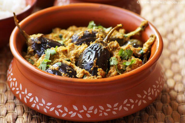 Gutti Vankaya Masala Kura Recipe - Andhra Style Stuffed Brinjal Curry