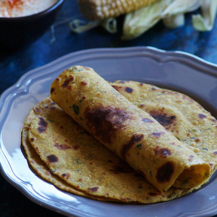 Sweet Corn Paratha Recipe - How to Make Sweet Corn Roti Recipe - Blend ...