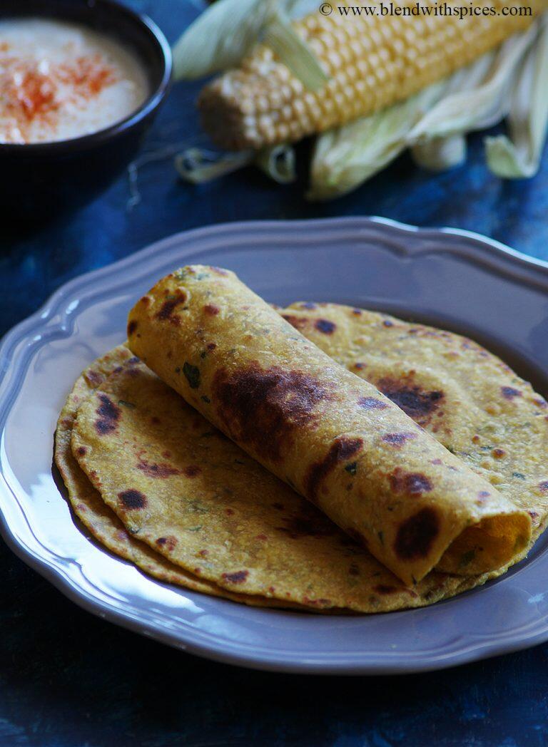 Sweet Corn Paratha Recipe - How to Make Sweet Corn Roti Recipe - Blend ...