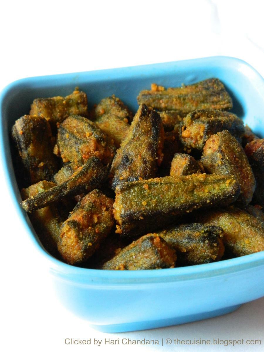 Bendakaya Senagapindi Vepudu ~ Okra Fry with Gram Flour - Blend with Spices