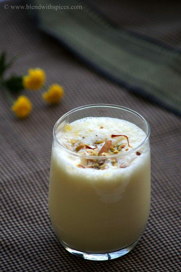 Kesar Lassi Recipe - Indian Sweet Yogurt Drink with Saffron