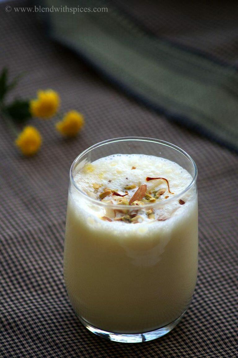 Kesar Lassi Recipe - Indian Sweet Yogurt Drink with Saffron
