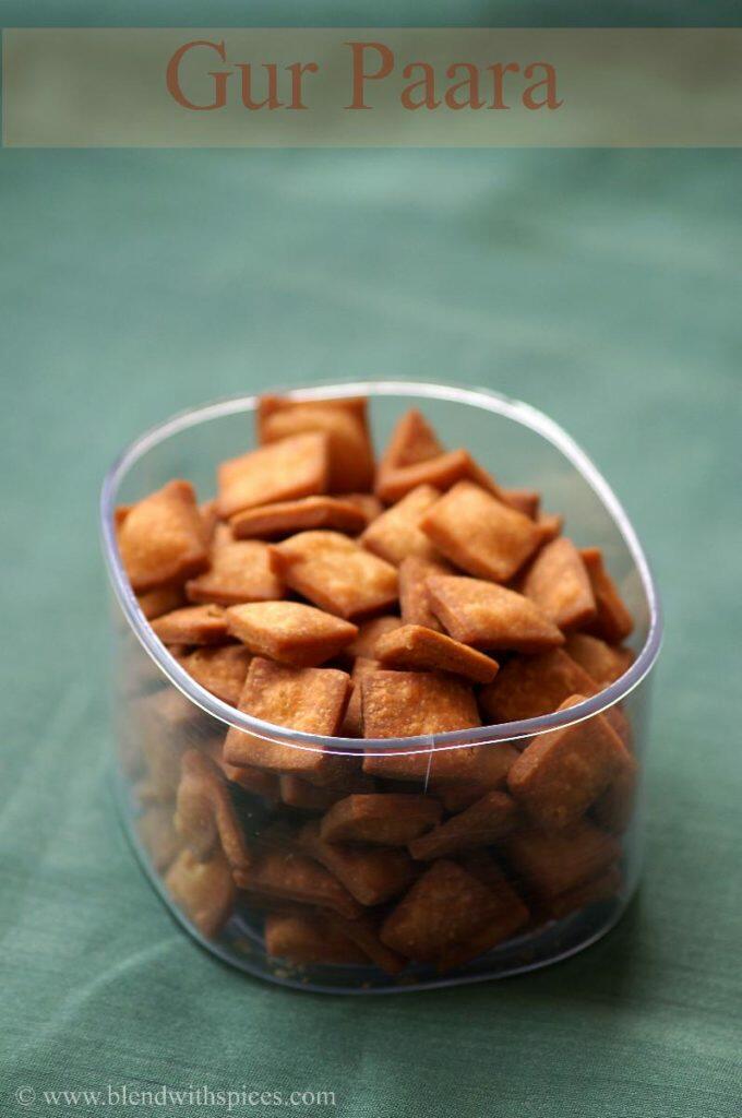 Gur Para Recipe - How to Make Gur Pare or Jaggery Shakarpara Recipe