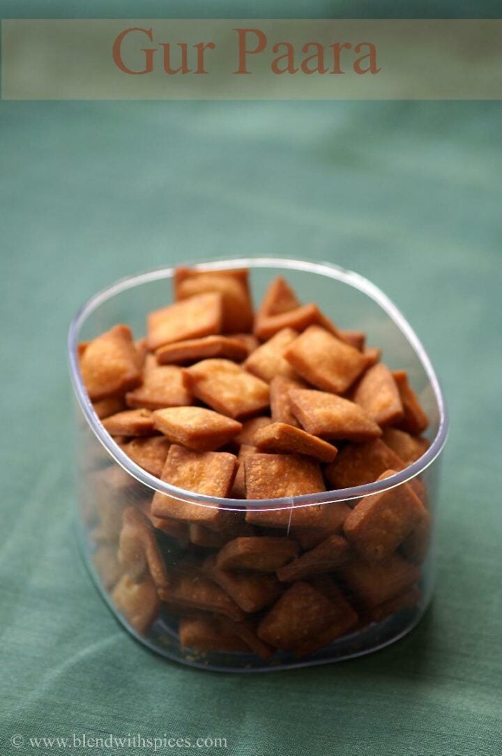 Gur Para Recipe - How to Make Gur Pare or Jaggery Shakarpara Recipe