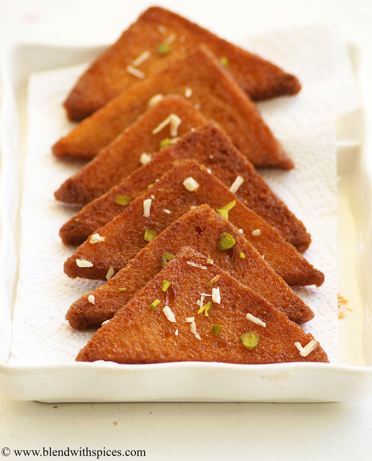 Bread Kaja Recipe with Step by Step Photos - Dessert Recipes with Bread