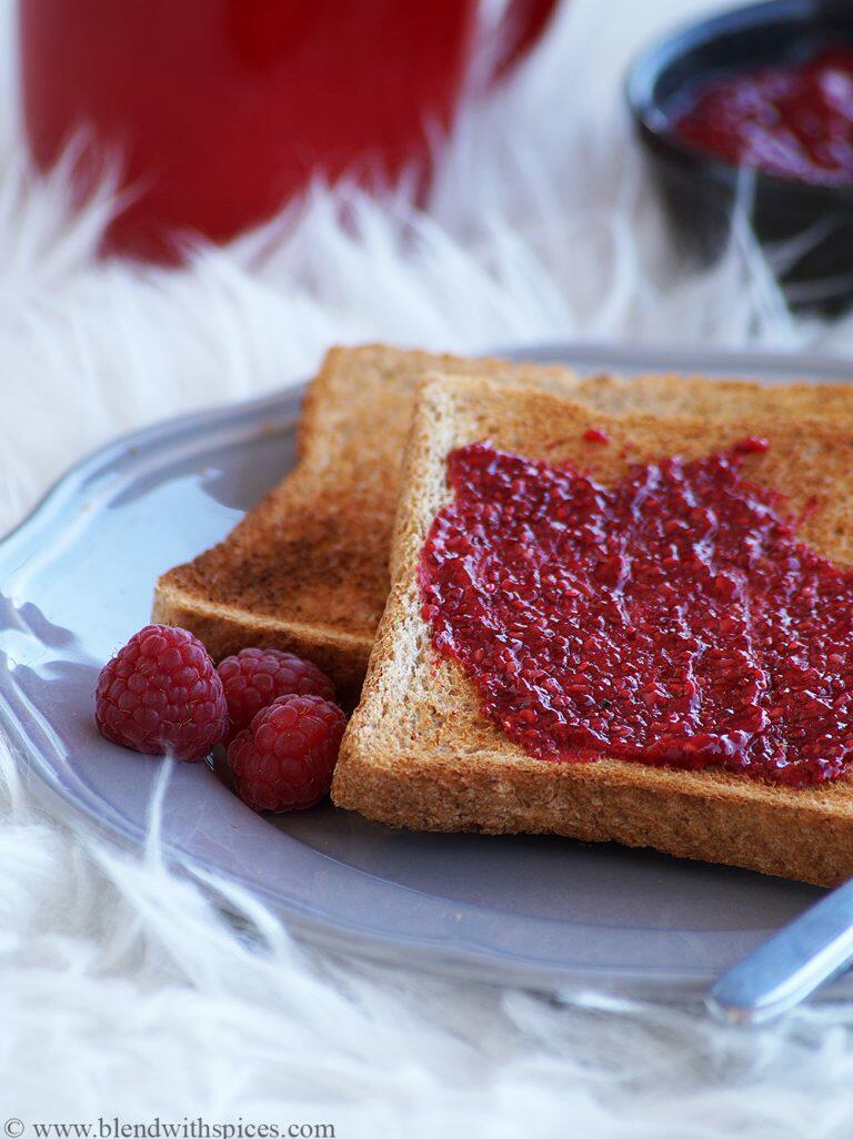 Raspberry Chia Jam Recipe, Healthy Sugar Free Raspberry Chia Jam