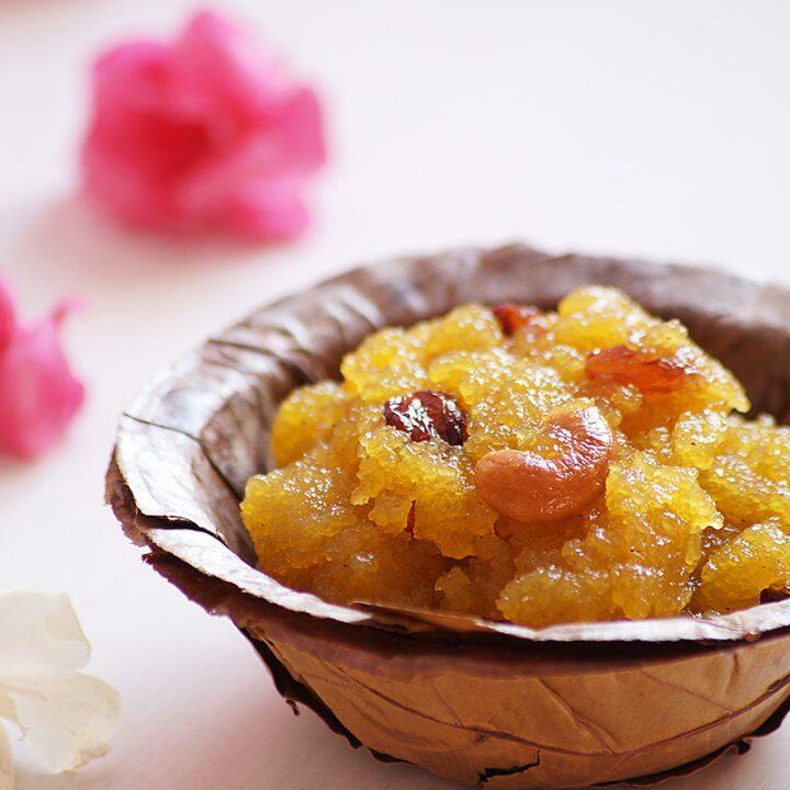 Aval Kesari Recipe - Poha Sheera Recipe - Avalakki Kesari Bath Recipe