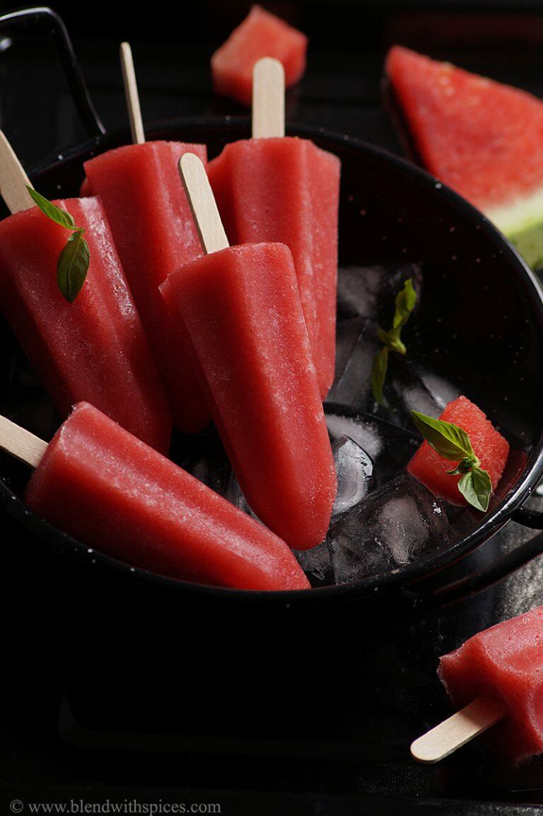 Easy 4 Ingredient Watermelon Strawberry Popsicles Recipe with Video