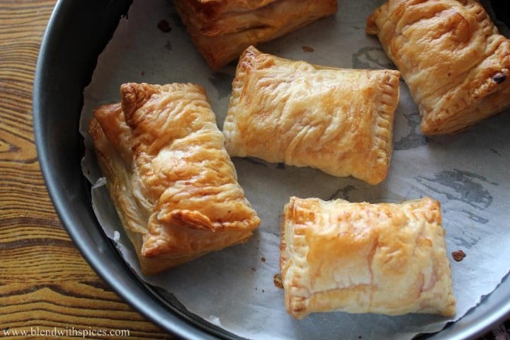 Paneer Puff Recipe - Indian Bakery-Style Paneer Puff Pastry Turnovers