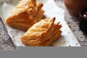 Paneer Puff Recipe - Indian Bakery-Style Paneer Puff Pastry Turnovers