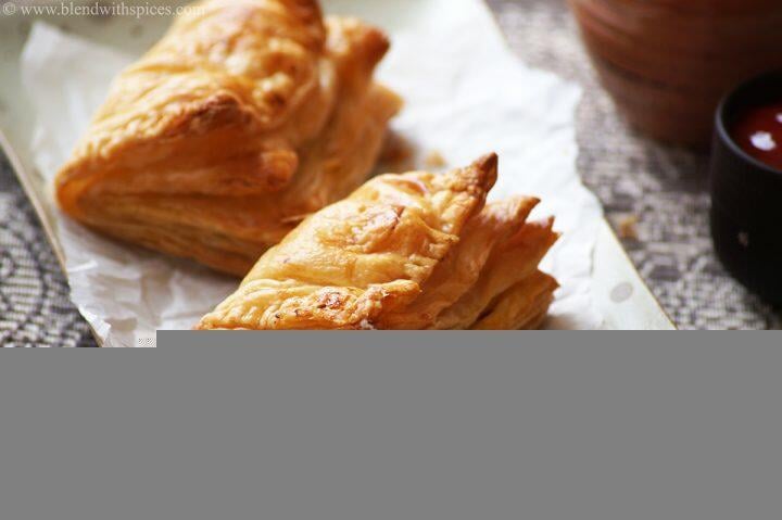 Paneer Puff Recipe - Indian Bakery-Style Paneer Puff Pastry Turnovers