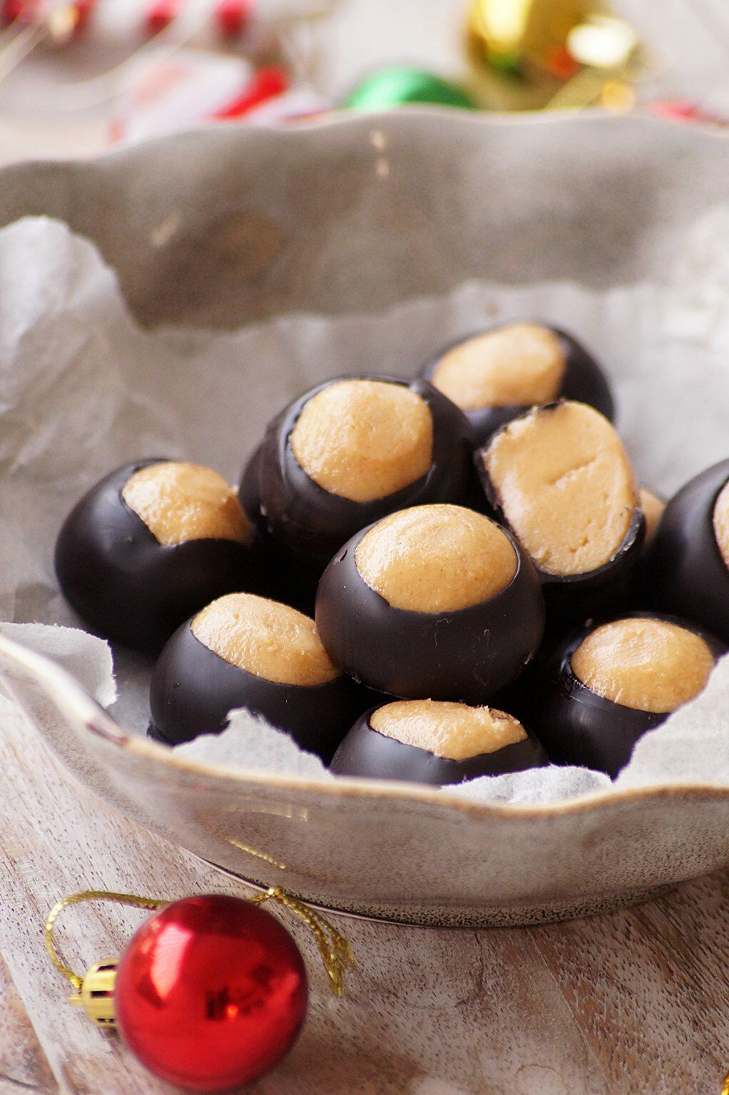 Buckeyes Recipe - Easy Peanut Butter Buckeyes for Christmas