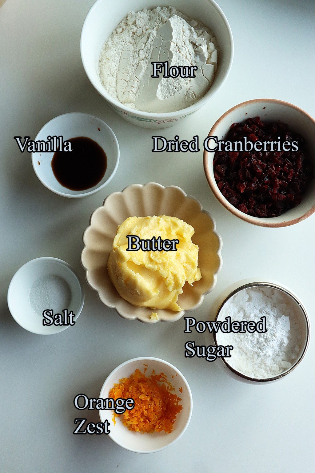 Cranberry Orange Snowball Cookies