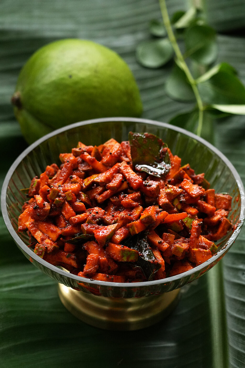 Kadumanga Achar (Kerala style Instant Mango Pickle) - Blend with Spices